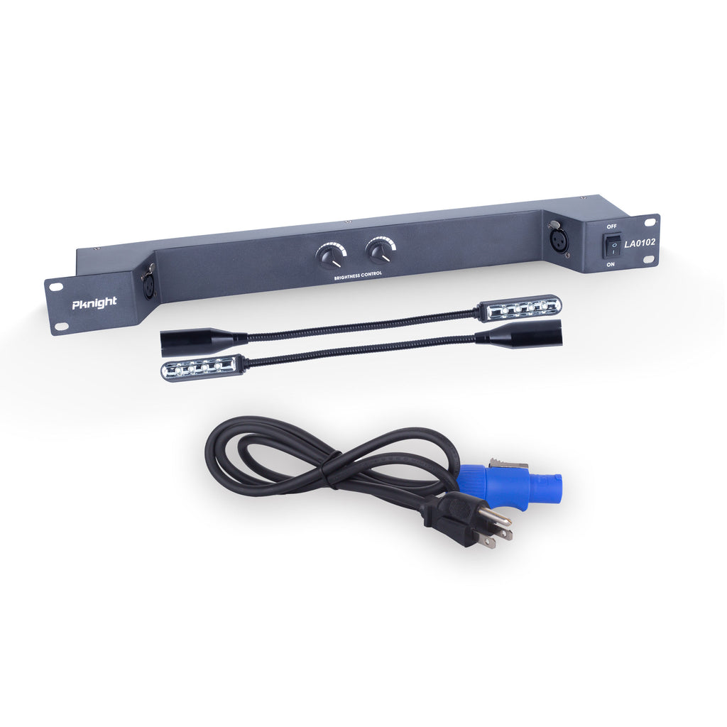 Pknight Rack-Mountable Gooseneck LED light rack light two dimmable led