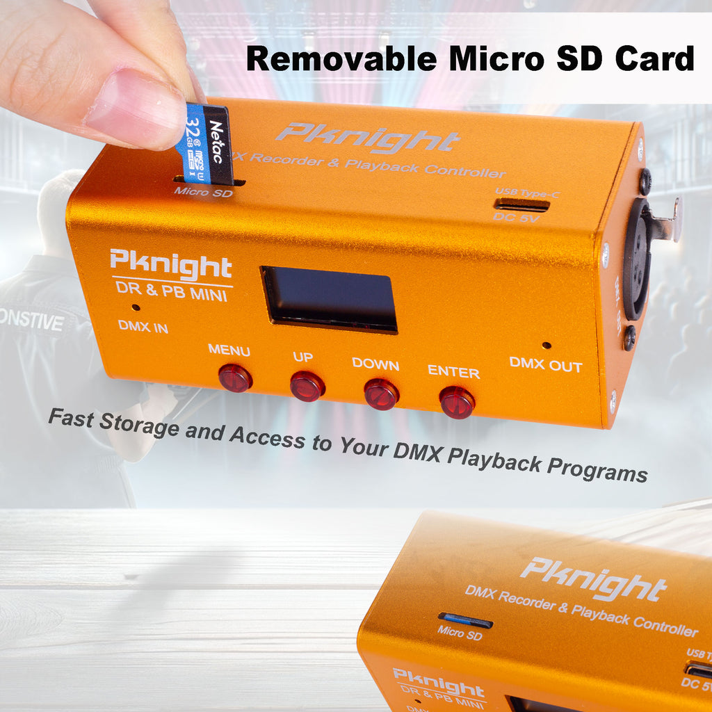 DMX Recorder and Playback Controller 1 universe DR & PB MINI – Pknight
