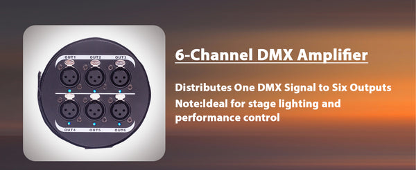 Pknight 6-Channel DMX Signal Splitter, Optical Isolated DMX Amplifier