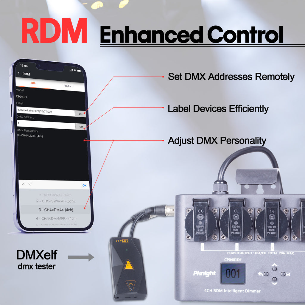 Pknight 4-channel RDM/DMX Dimmer/Switch/relay pack | Lighting Accessor