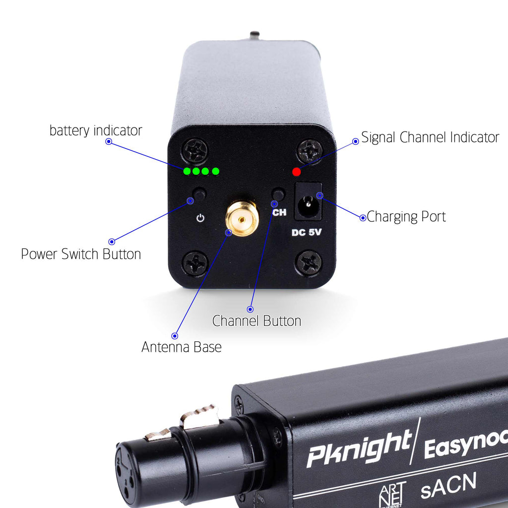 Pknight 2.4G Wireless WiFi DMX Easynode Plus Mini DMX Controller with